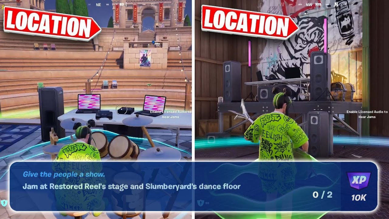 Jam at Restored Reel's stage and Slumberyard's dance floor | Fortnite ...