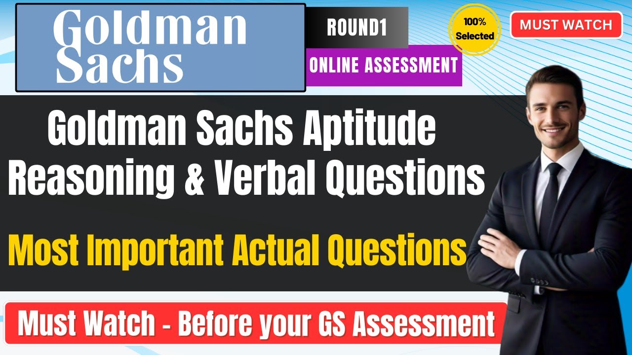 🔥 Goldman Sachs Actual Aptitude, Reasoning & Verbal Ability Questions ...