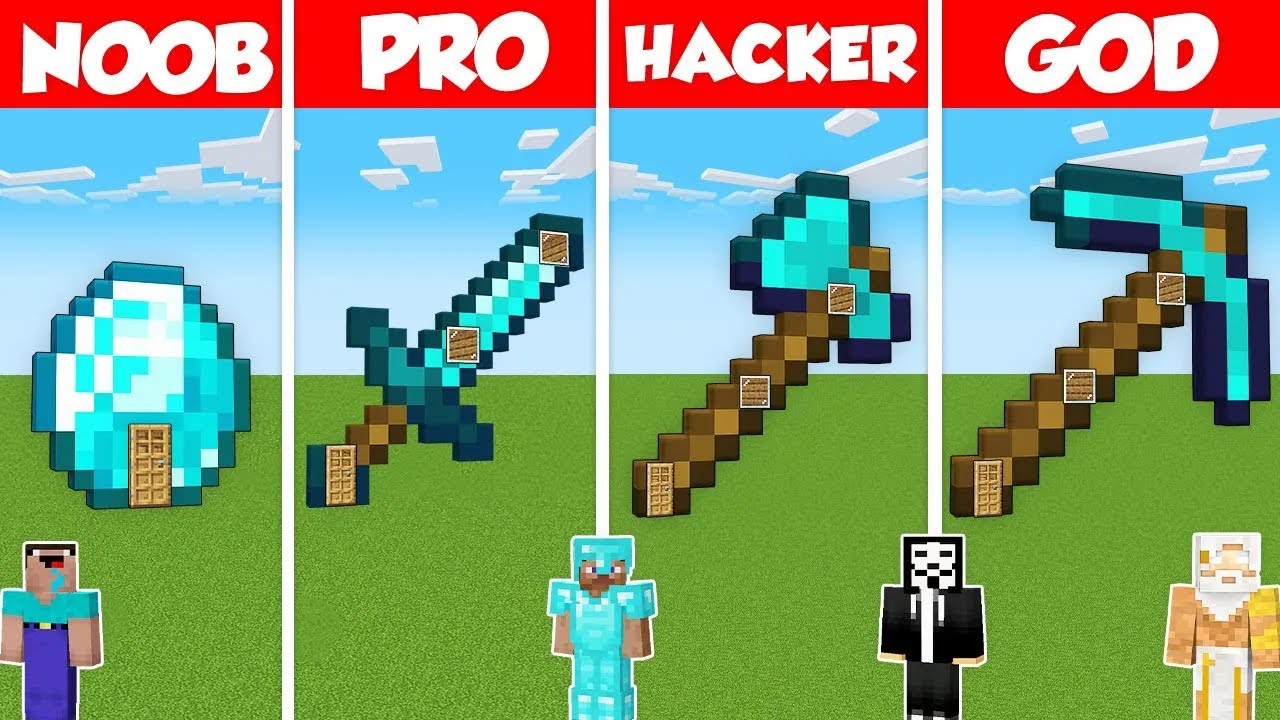 DIAMOND BASE HOUSE BUILD CHALLENGE - Minecraft Battle: NOOB vs PRO vs ...