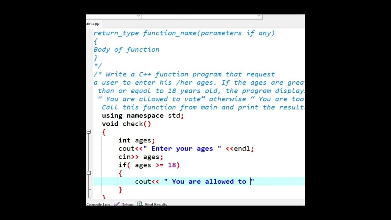 Function In C++| Explained With Example in Just few Minutes ...