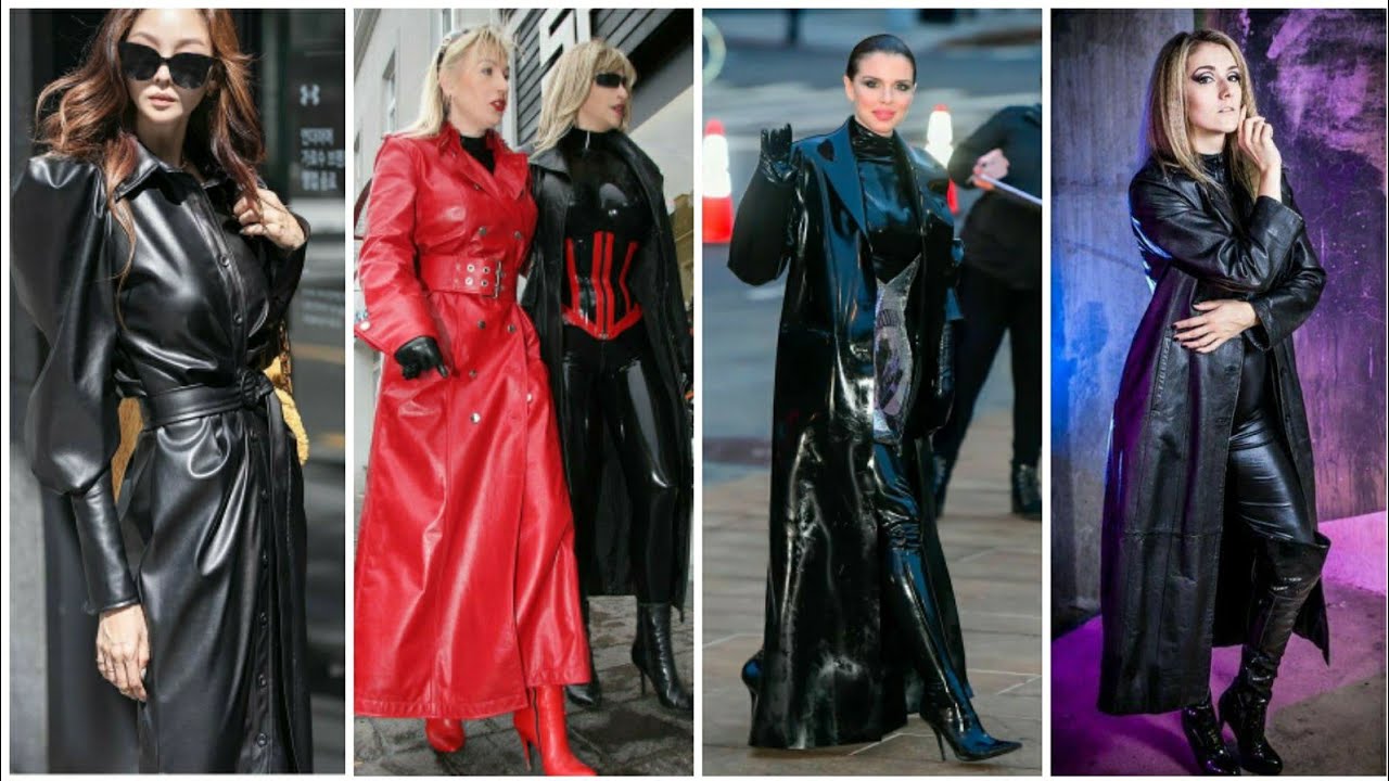 Outstanding and beautiful leather long power dresses for women - YouTube