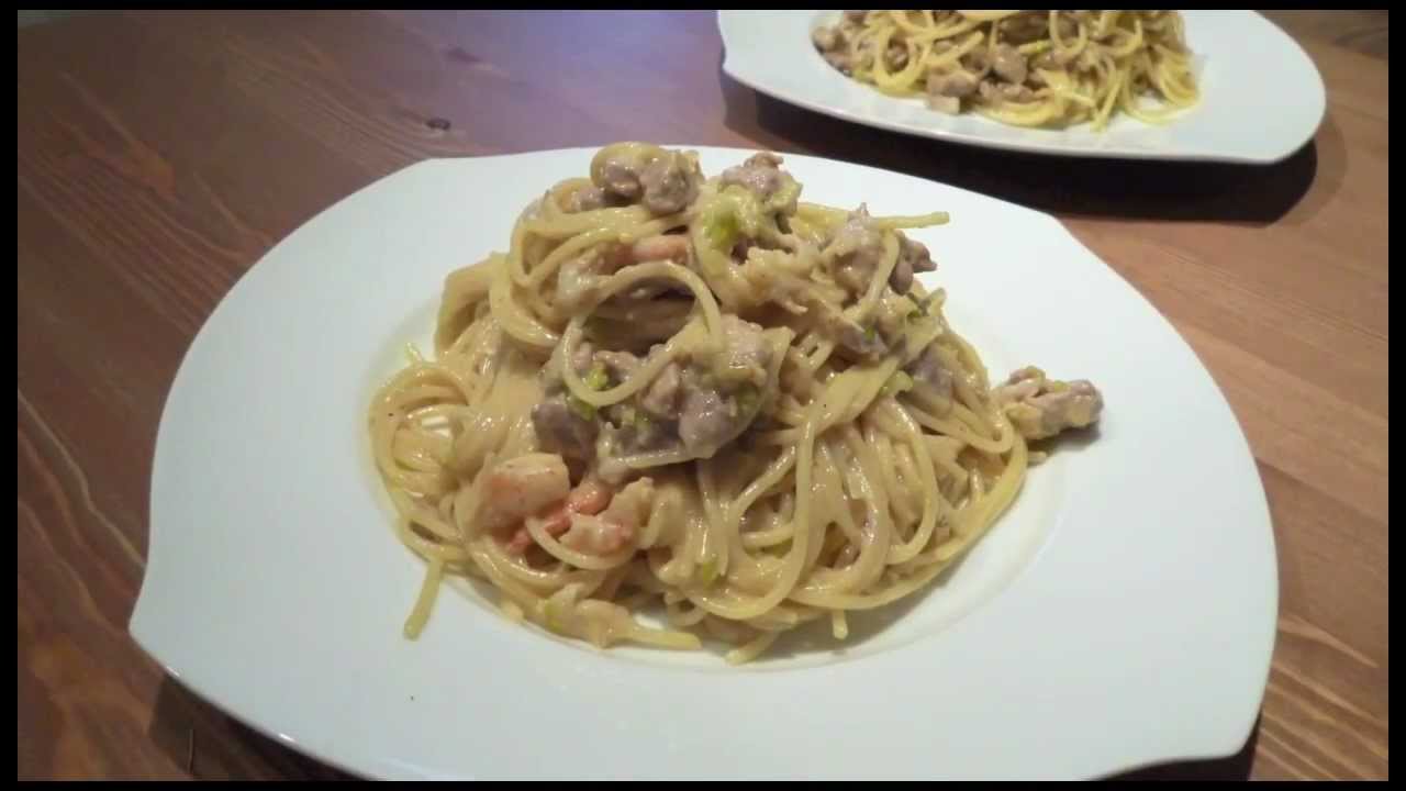 Espaguetis o Spaghetti Mar y Tierra - Recetas de pasta - YouTube