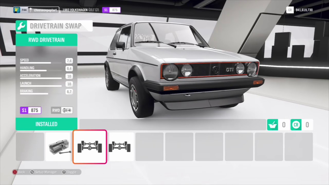 FH4 rwd Volkswagen Golf GTI 1/4 drag tune - YouTube