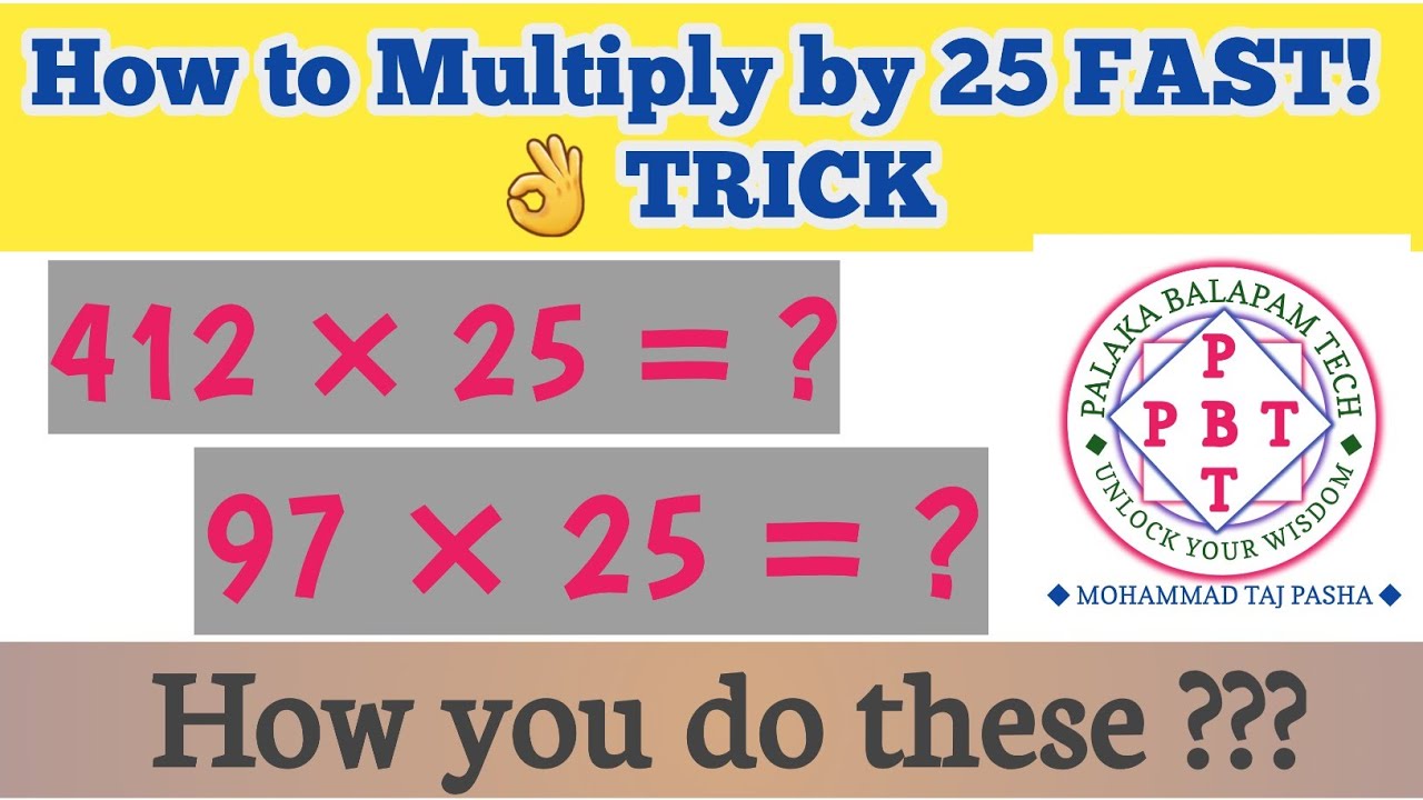 #multiplyby25|multiplicationby25|vedicmathstrick|speedmaths | How to ...