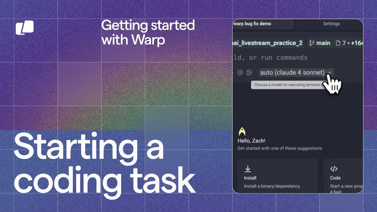 Starting a Coding Task with Warp - YouTube