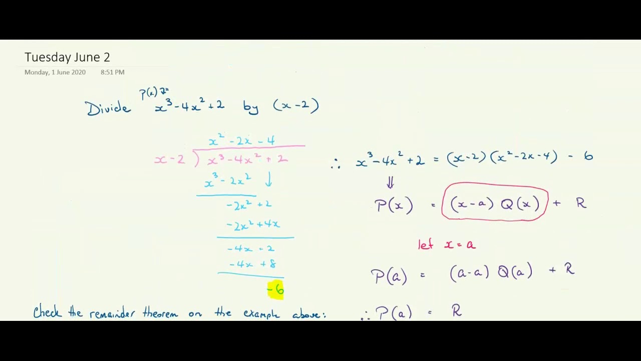 Synthetic Division And The Remainder Theorem 1 Of 2 YouTube synthetic-division-and-the-remainder-theorem-1-of-2-youtube