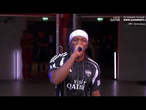 KSI Performs "Thick of It" LIVE at Halftime! Sidemen Charity Match 2025 - YouTube