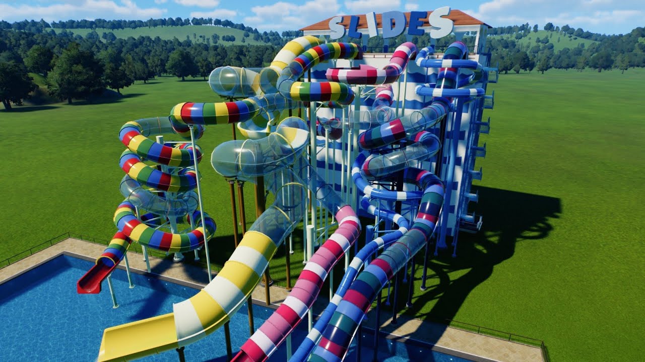 Ultimate Waterslide Tower - All Onrides | Planet Coaster 2 (made by ...