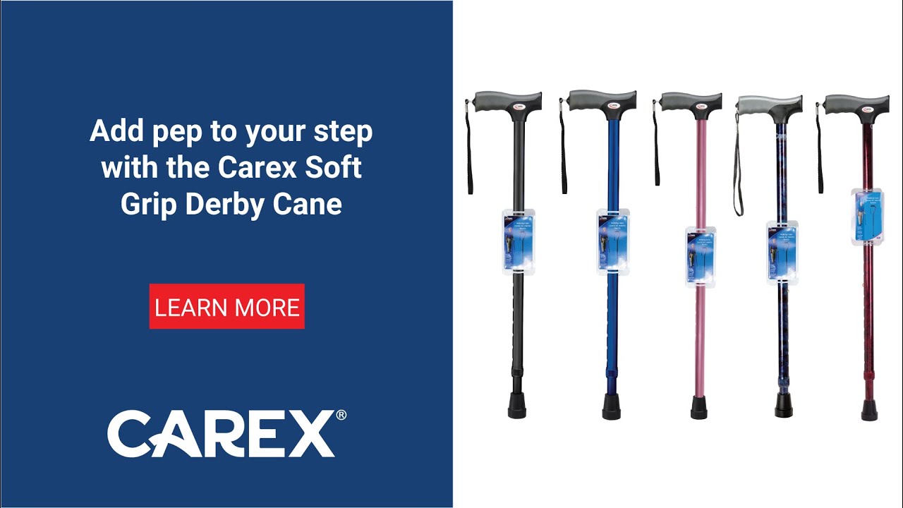 Put some pep into your step with the Carex Soft Grip Derby Walking Cane ...