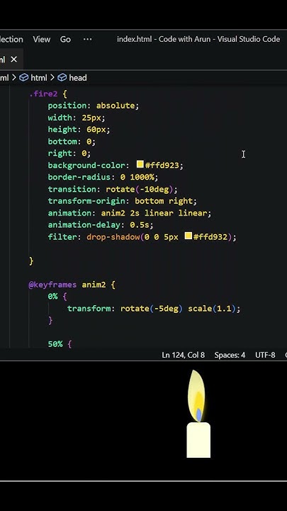 A Candle 🕯🕯🕯 Mesmerizing Animation By Html Css Html5 Css3 Frontend Candle Youtube