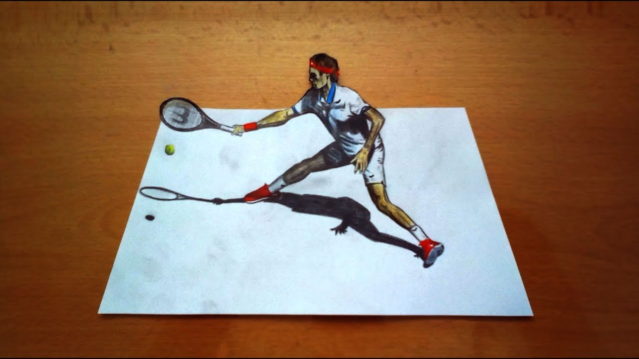 Roger Federer - 3D Drawing - YouTube