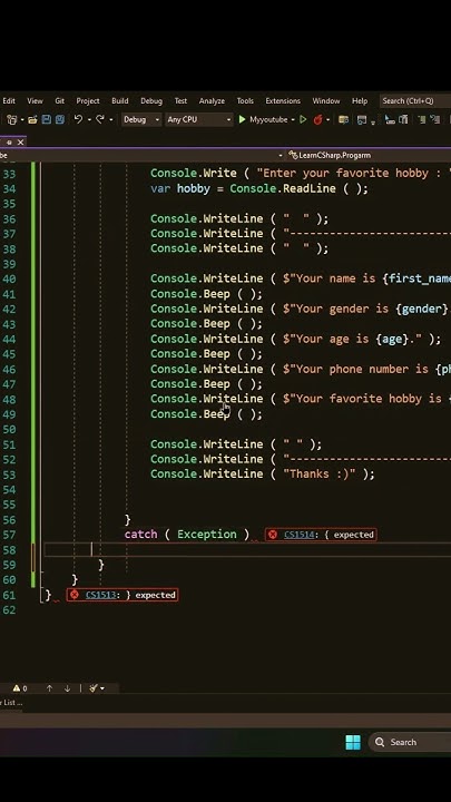 Make User Input Program In C Shorts Programming Scienceandtechnology Csharptutorial Coding