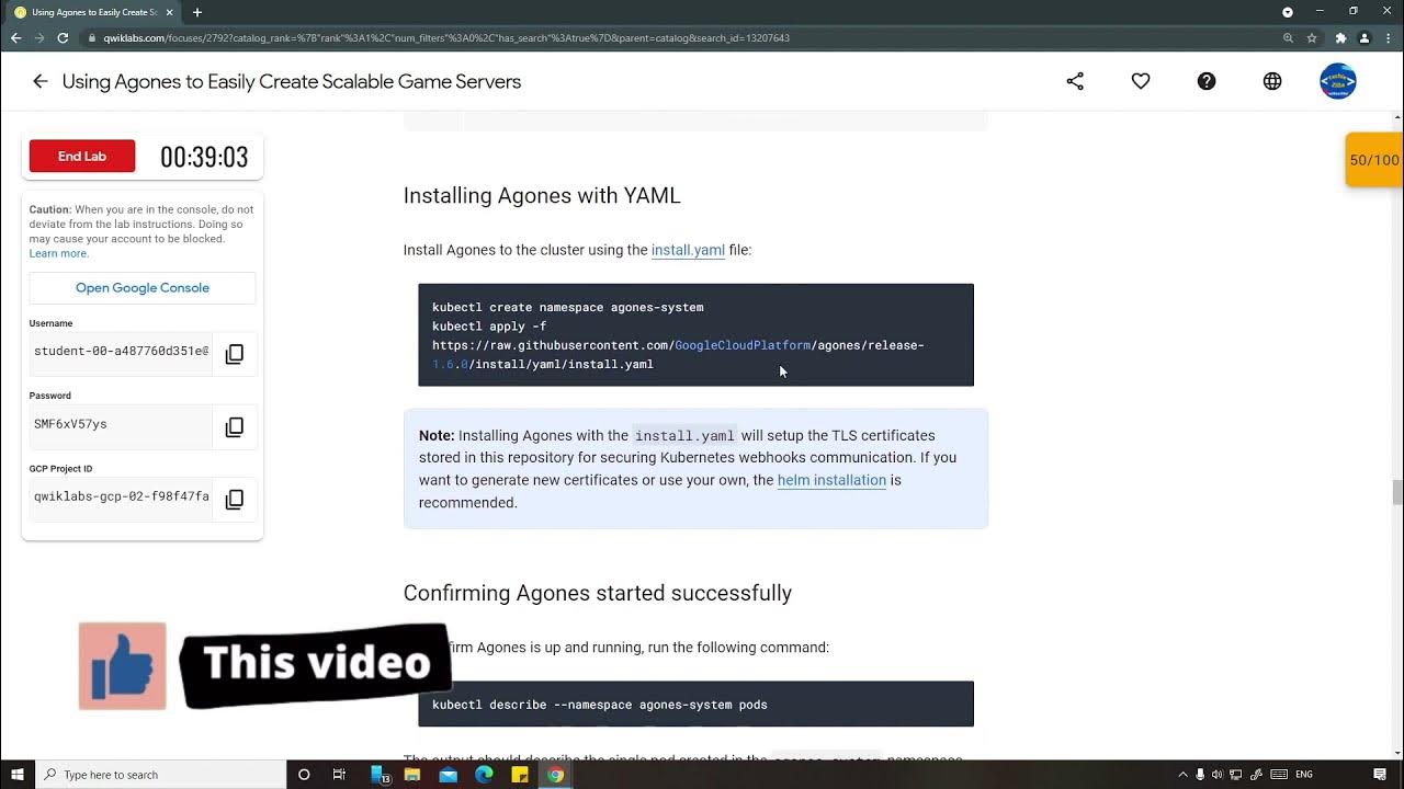Using Agones to Easily Create Scalable Game Servers | Qwiklabs [GSP276] - YouTube