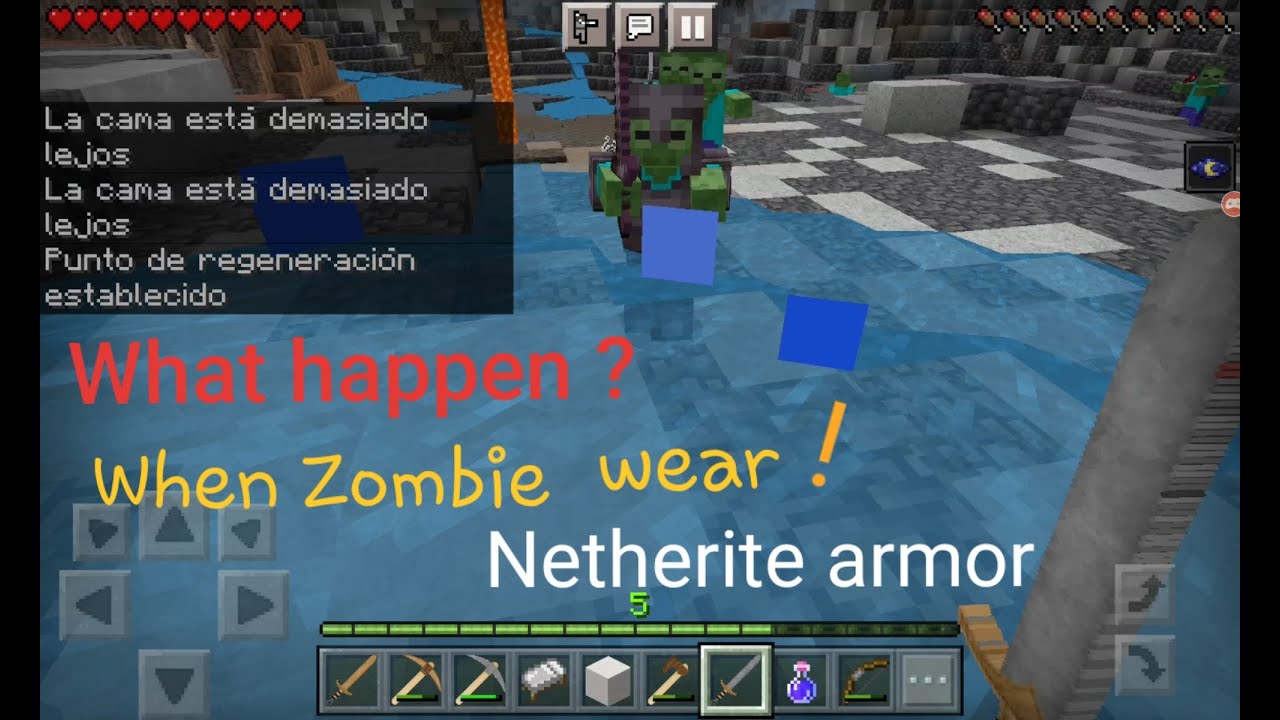 Minecraft 1.19 Zombie wear Netherite armor (Spanish) - YouTube