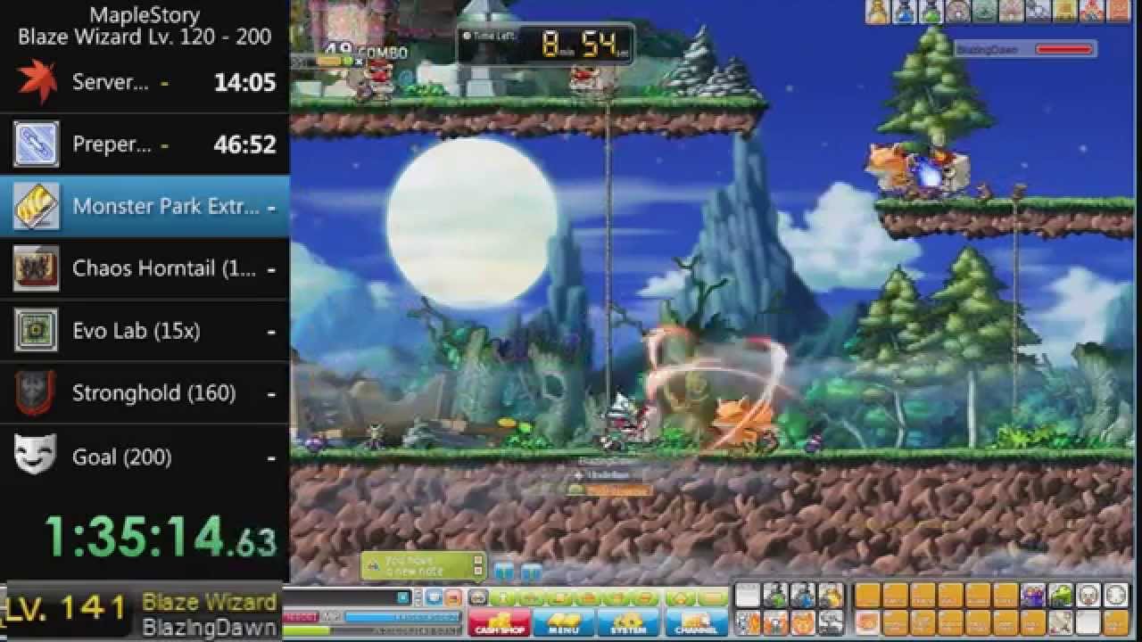 [GMS] MapleStory Blaze Wizard Lv. 120-200 in Less Than 9 Hours - YouTube