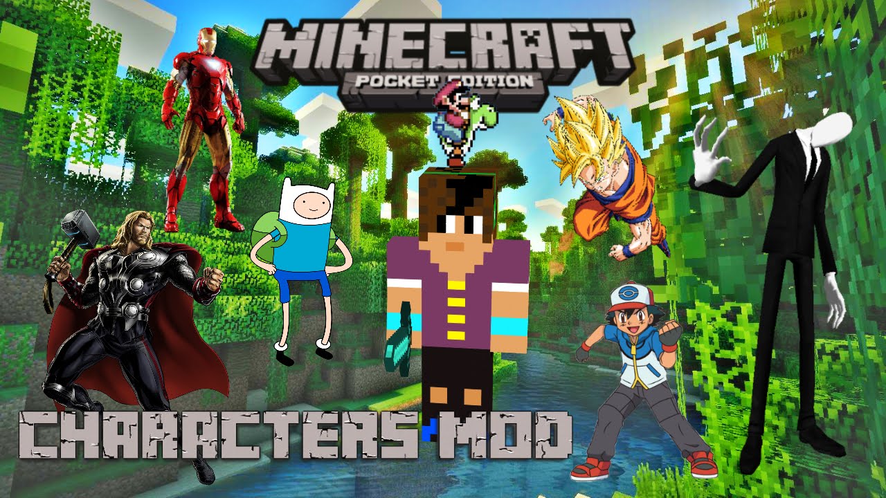 Characters MOD - Minecraft Pocket Edition 0.9.5 - YouTube