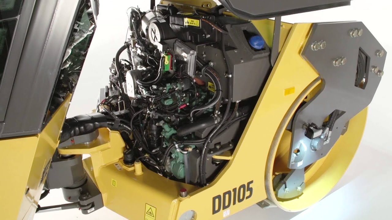 Volvo DD105 asphalt compactor: easy service access - YouTube