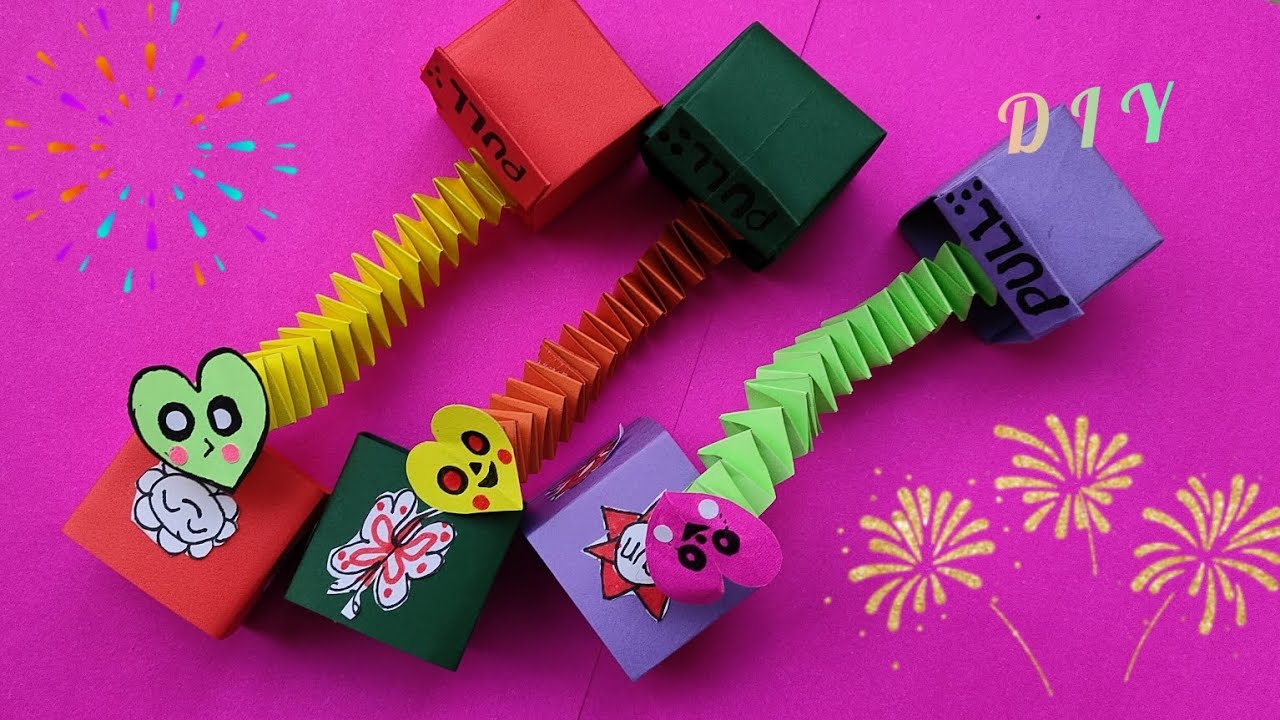 DIY paper SURPRISE BOX (Pop out box). Easy paper craft. - YouTube