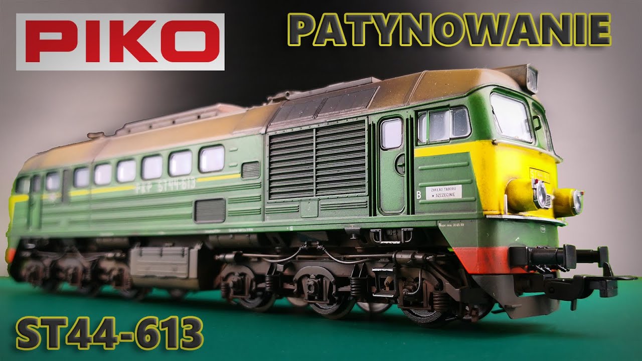 #34 ST44-613 PIKO H0 - Patynowanie lokomotywy 1:87. - YouTube