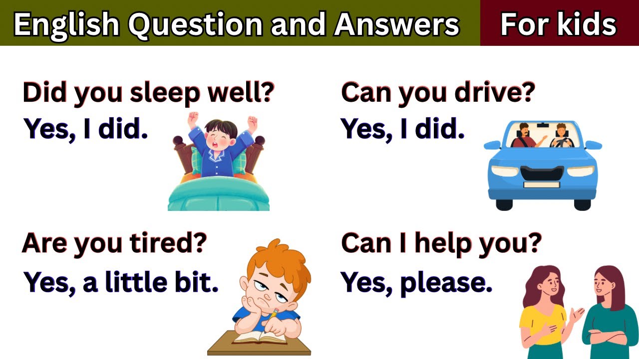Everyday English Questions & Answers for Kids | Fun Learning Questions ...