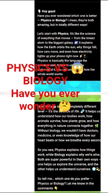 Science battle: PHYSICS vs BIOLOGY - YouTube