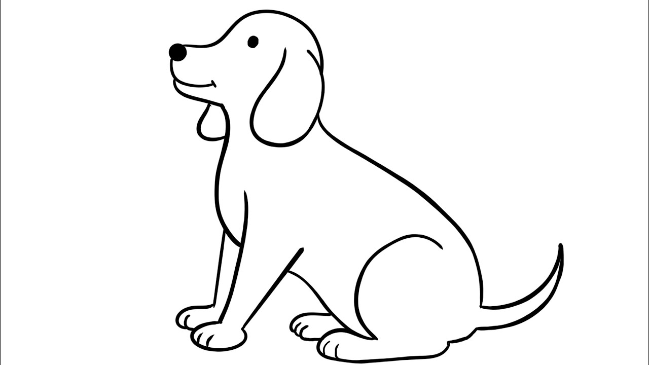 How to Draw Sitting Dog Easy Step by Step - YouTube