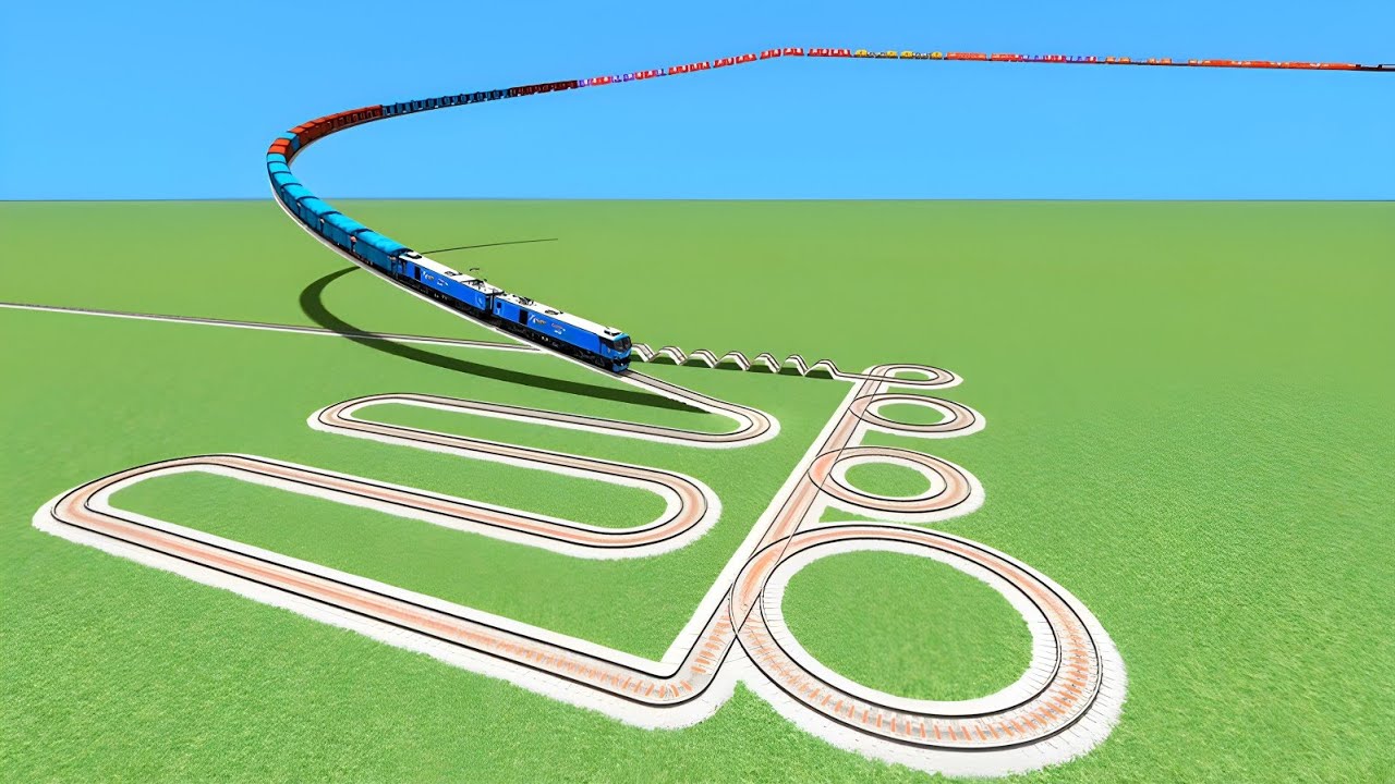 WAG12 CROSSIN UTRUN MULTIPLE AROUND CIRCLE 🙀BUMPY TRACK RAILROAD ...