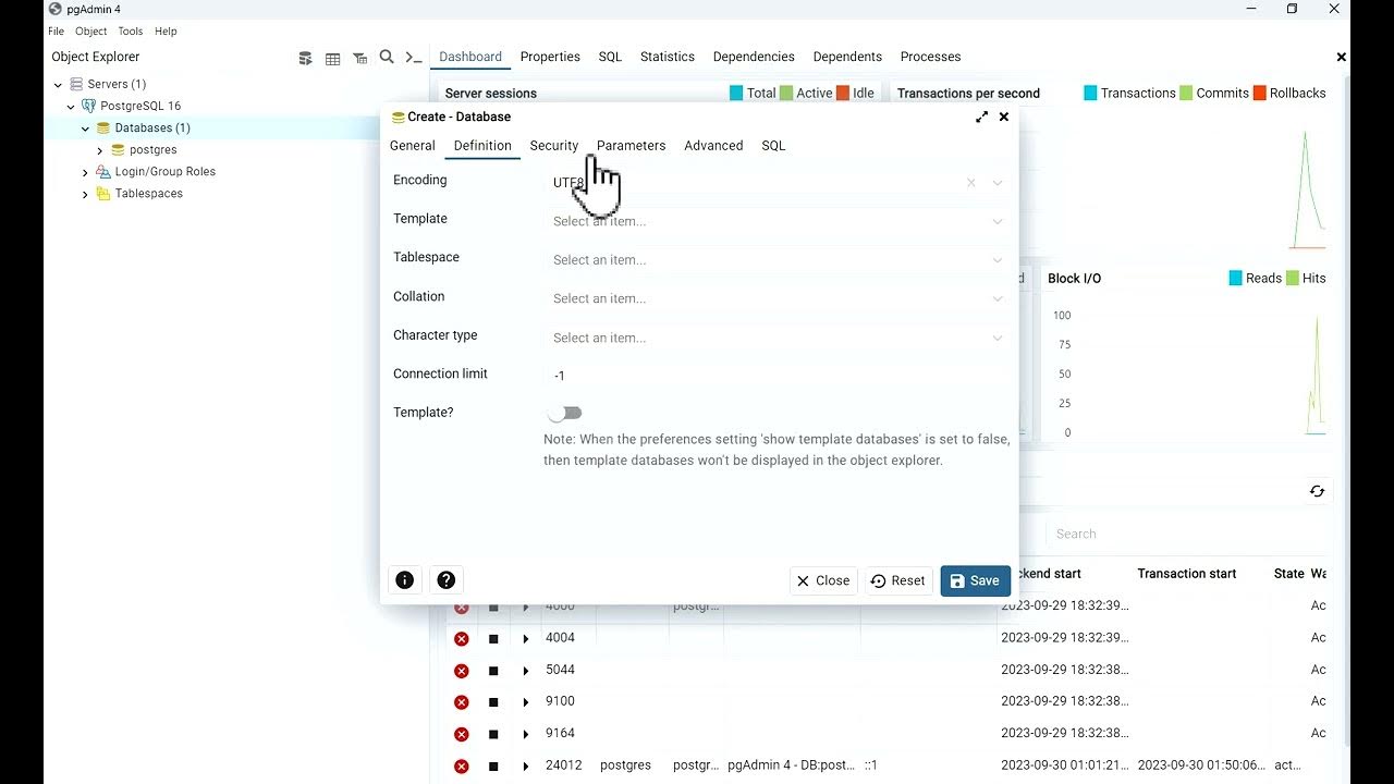 How to Create Database in PostgresSQL 16 using pgAdmin 4 - YouTube