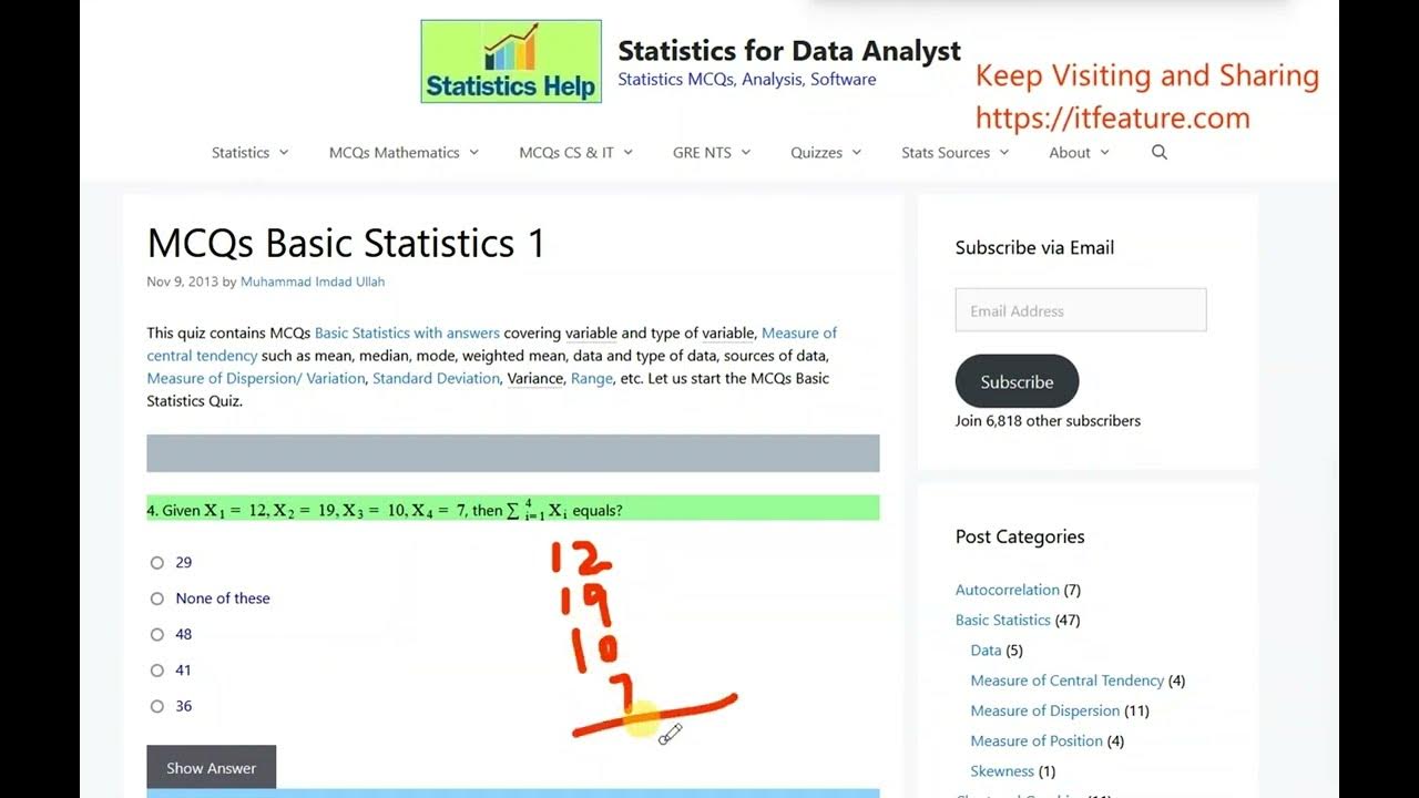 MCQs Basic Statistics Quiz 1 - YouTube