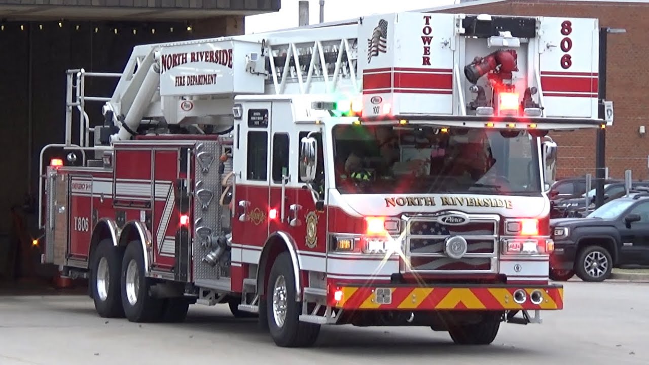 North Riverside IL Fire Dept Tower 806 Responding - YouTube
