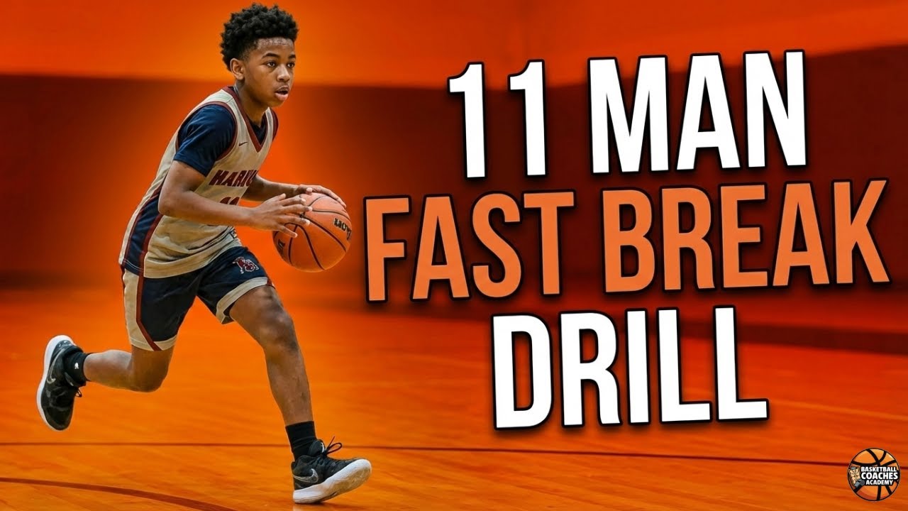 11 Man Fast Break Basketball Drill! - YouTube