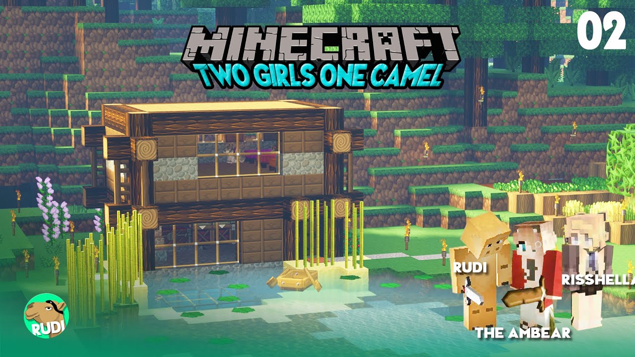 First Building - Two Girls one Camel - Minecraft Survival #02 ft ...