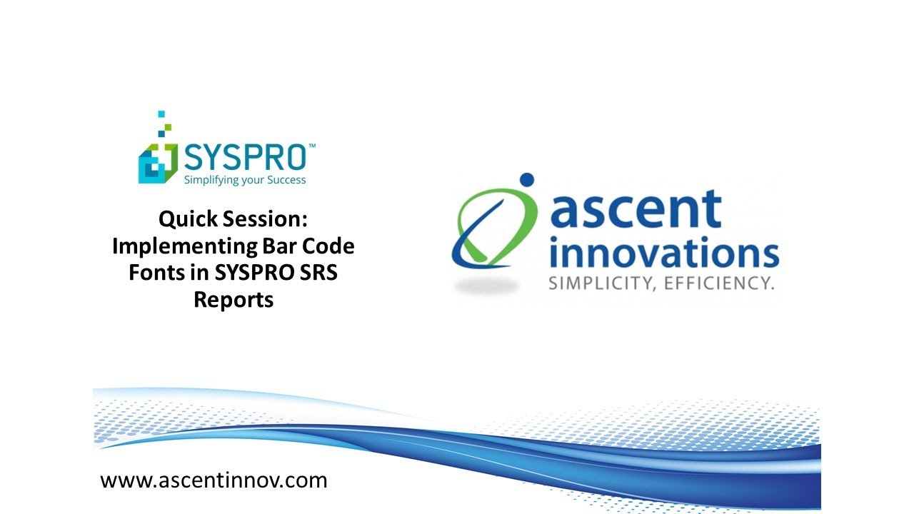 Printing Barcodes in SYSPRO SRS Reports - YouTube