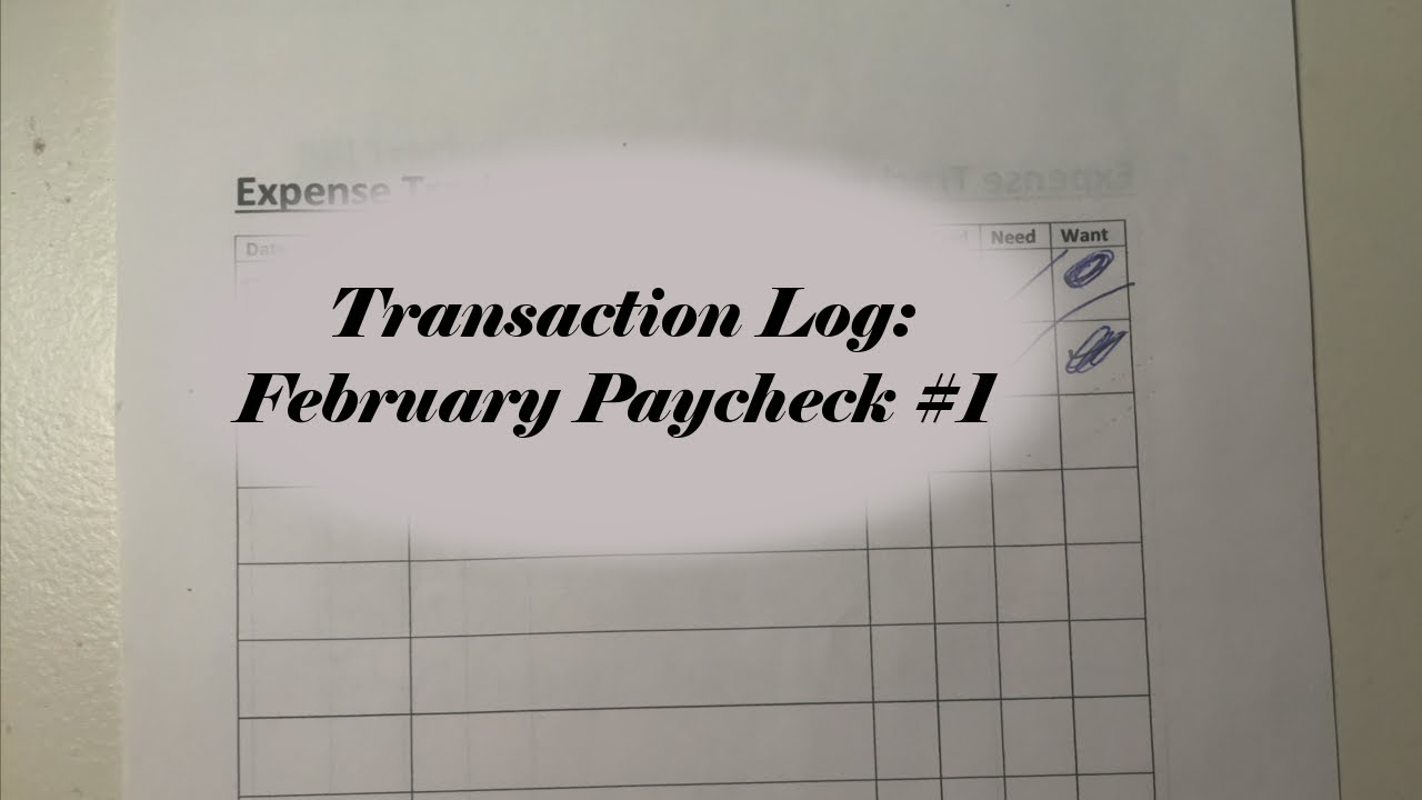 Transaction Log | February Paycheck #1 - YouTube