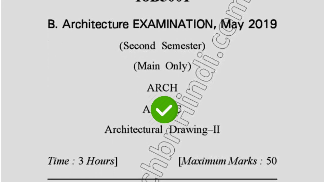 2019 Dcrust BARCH 2nd Sem Architectural Drawing Question Paper - YouTube