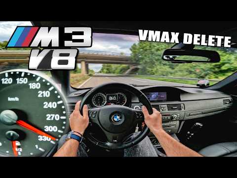 BMW M3 E92 *VMAX DELETE* MANUAL // 320KMH on AUTOBAHN 