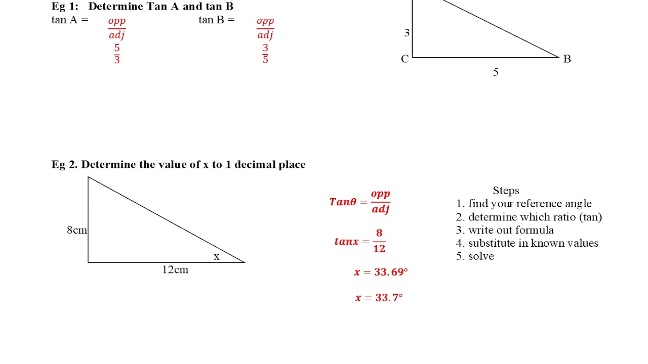 Trigonometry lesson 1 Determining Angles with the tangent ratio - YouTube