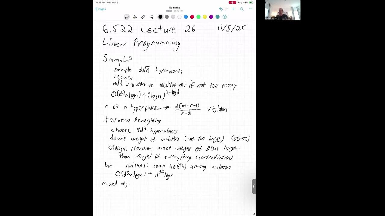6 5220 Lecture 26: Linear Programming - YouTube