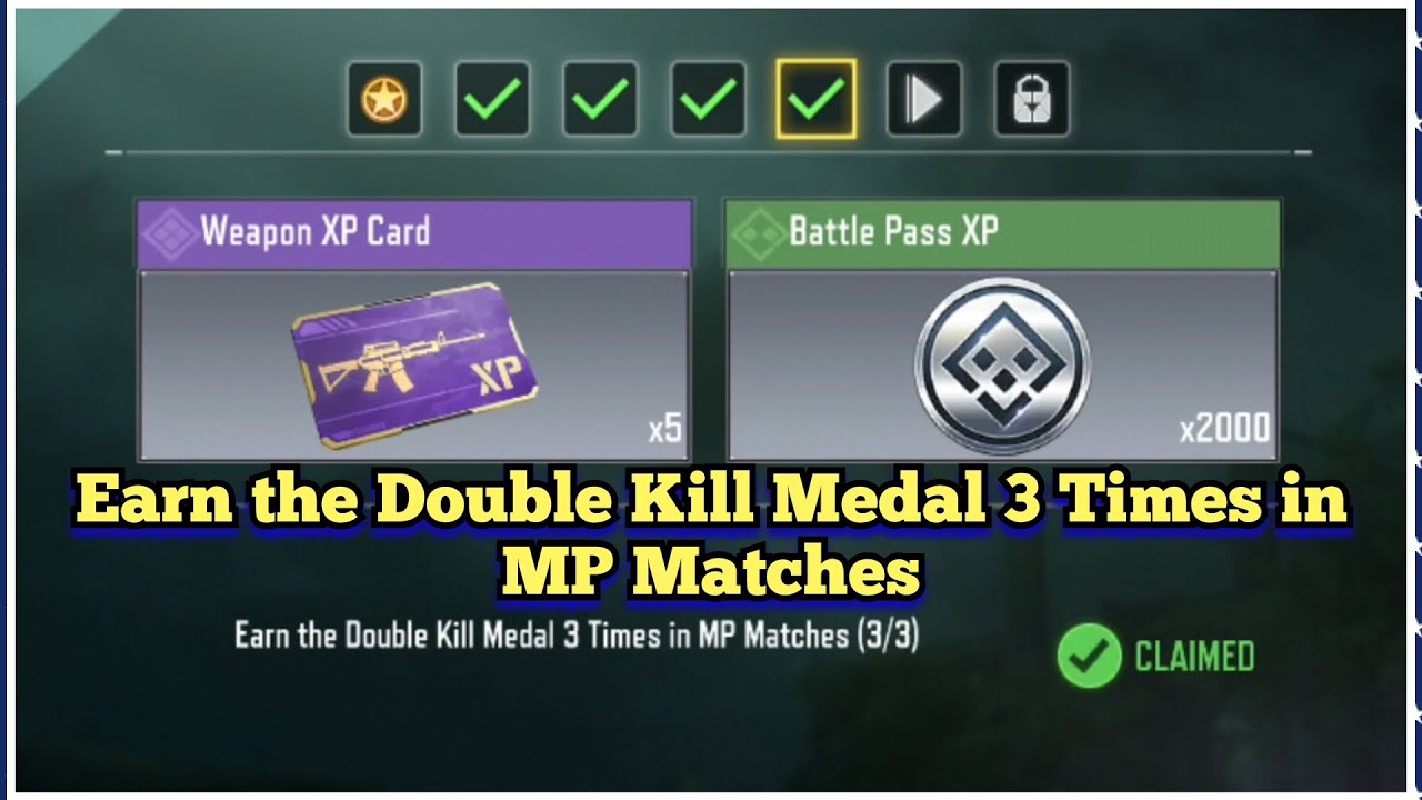 Call Of Duty Mobile Earn the Double Kill Medal 3 Times in MP Matches ...