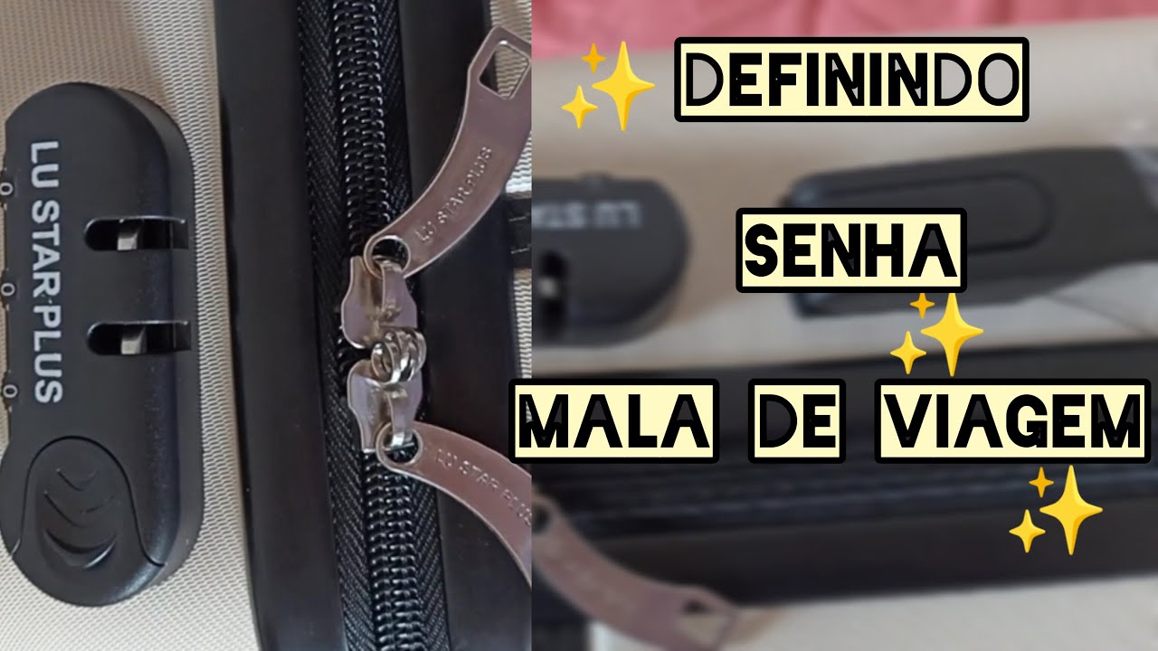 Como colocar senha na mala de viagem - Mala Shopee Lu star Plus - YouTube