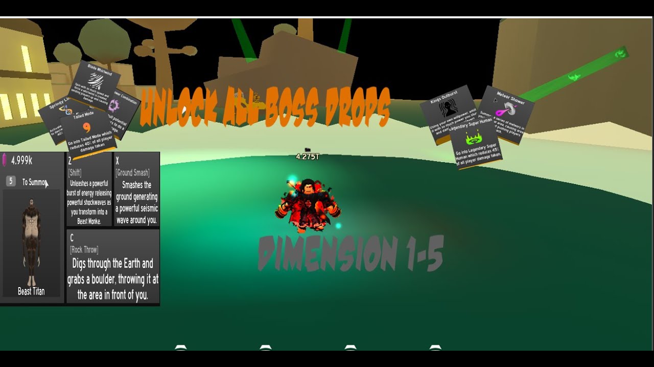 *Unlock All Boss Drops Dimension 1-5|Anime Fighting Simulator - YouTube