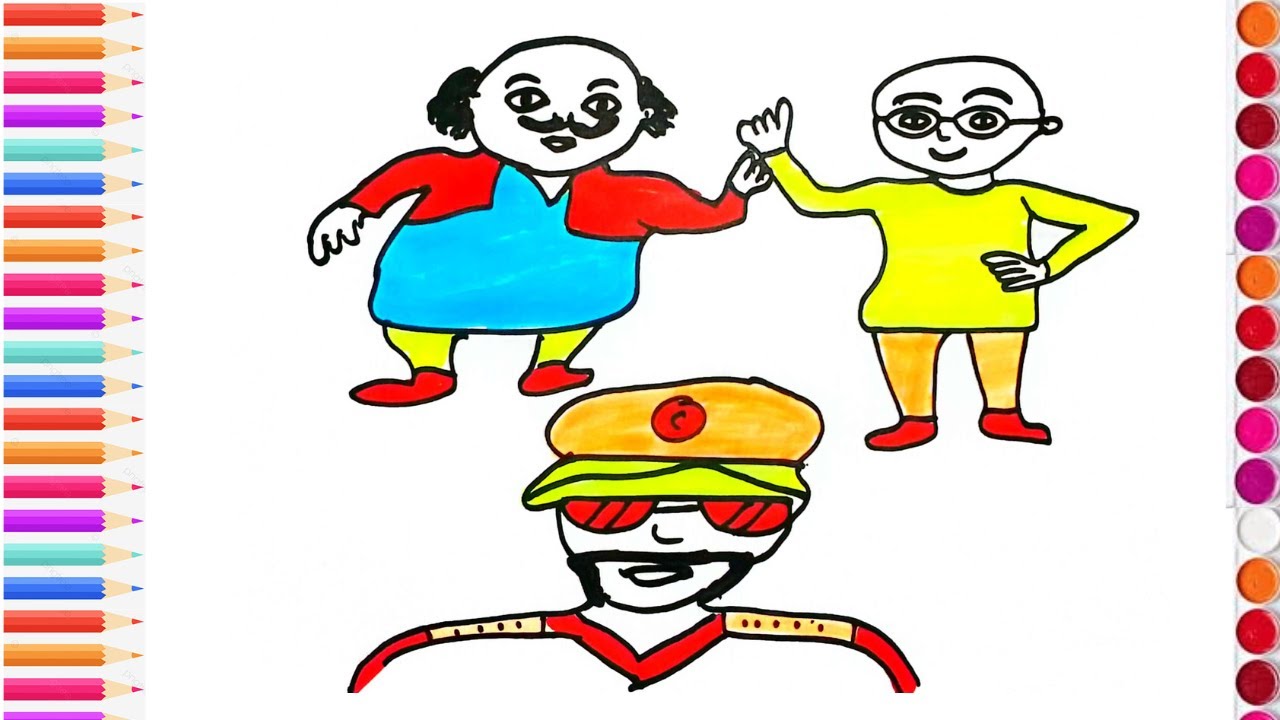 Easy Drawing Motu Patlu And Chingam | Art Motu Patlu And Chingam |Easy ...