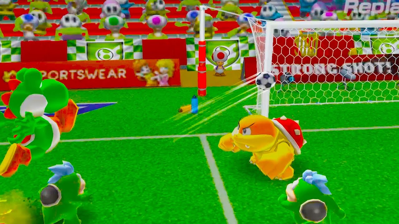 Mario Sports Superstars Football Baby Lugi , Yoshi vs Wario , Peach ...