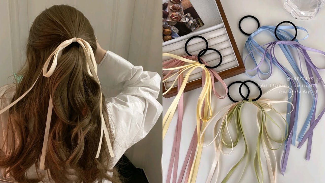 How to Make a Long Ribbon Hair Tie | DIY Easy Satin Hair Bows - YouTube