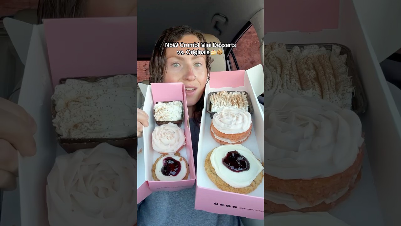 comparing crumbl’s new mini desserts to the originals 🥹 #crumbl # ...