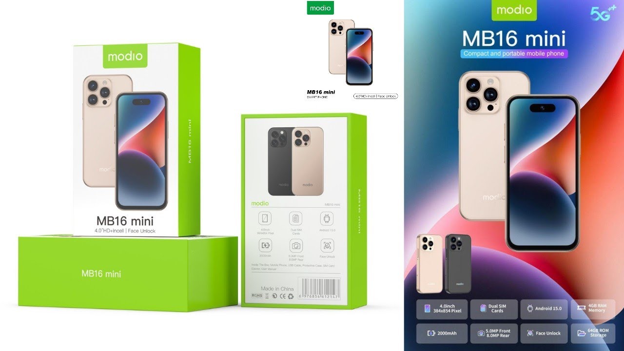 modio MB16 mini Mobile Phone 4GB RAM Memory 64GB ROM Storage - YouTube