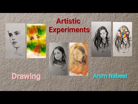 Artistic Experiments || A portrait drawing with a pencil and turning it ...