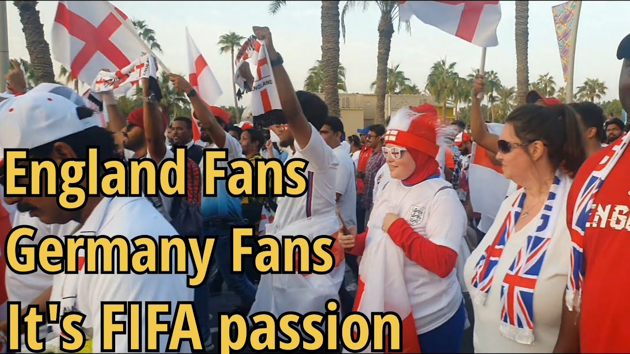 England & Germany football team fans Flag march |fans dance & cheers ...