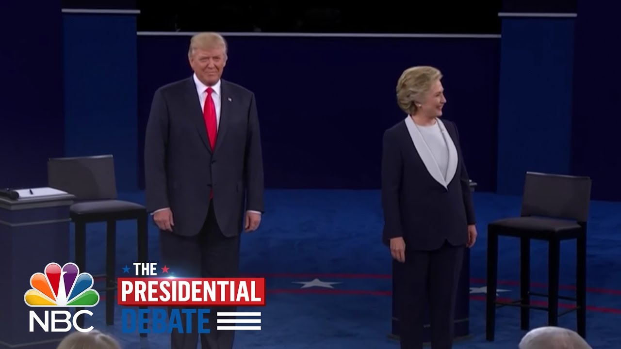 Donald Trump and Hillary Clinton Take the Debate Stage | NBC News - YouTube