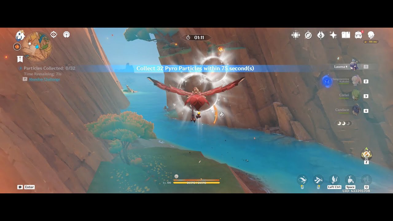 Natlan Challenge - Flying Kucusaurus to collect 32 particles in 75 ...